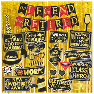 Wobbox Happy Retirement Props,Retirement Banner, Retirement Decorations ...