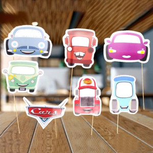Partywala McQueen Cars Theme Party Stick Props Set Of 7Pcs Photo Booth ...