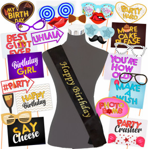 Wobbox Birthday Party Props, Birthday Sash, Birthday Party Decorations ...