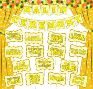 Xzotic Haldi Props for Photoshoot,Haldi Ceremony Banner for Bride and ...