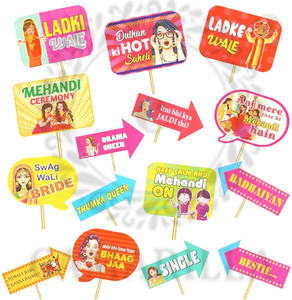 CAMARILLA Mehendi Photobooth Props/Mehendi Ceremony Photoshoot Kit ...