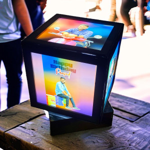 Giftsland Rotating Led Photo Frame 4 inch Revolving Led Lamp ...