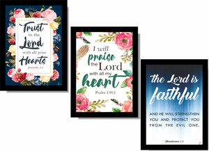 Printality Bible Verse Wall Photo Frames A4 Size Combo Of 3 Frames ...