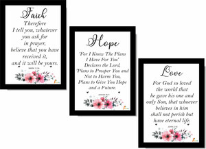 Printality Bible Verse Wall Photo Frames A4 Size Combo Of 3 Frames ...