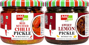 Add me Lemon Pickle 350g & Red Stuffed Chilli Pickle lal mirch ka achar ...
