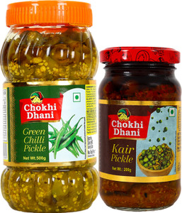 Chokhi Dhani Kair Pickle 200 gm , Green Chilli Pickle 500 gm, Spicy ...