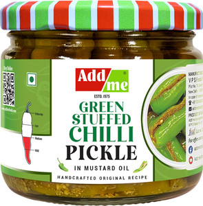 Add me Green Stuffed Chilli Pickle in mustard oil 300g | Hari mirch ka ...