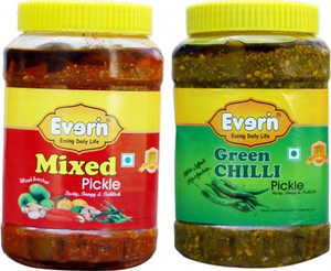 Everin Tasty Tangy and Ticklish Mixed and Green Chilli Mixed, Green ...