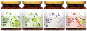 SOUL Pack Of 4 Mango Pickle Red Chilli Pickle Garlic Pickle Lime Pickle ...