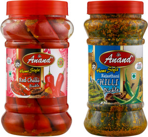 ANAND Home Made Red Chilli 400gmand Green Chilli 300gmCombo Red Chilli ...