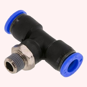 Implemental Pneumatic T-Type Male Thread 1/4 Fitting Three Way Hose ...