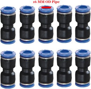 HOSEMART 16mm X 16mm OD PU Pipe Tube Union Pack of 10 Pneumatic Fitting ...