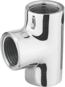 Calix Full Brass 2 Inch TEE Connector For Pipe Fittings (Chrome Finish ...