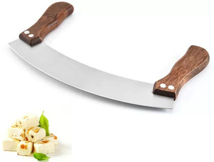 Gorofy Wooden pizza cutter Rust-Free Stainless Steel Curved Blade with ...
