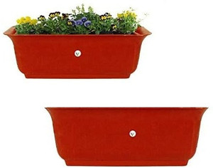 VINSHRA 20 inch Plastic pot 2 Terracotta Rectangular kisti Indoor and ...
