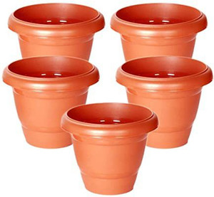 vicvot 8 Inch Gamla Pot Planter Pack of 5 Plant Container Set Pack of 5 ...