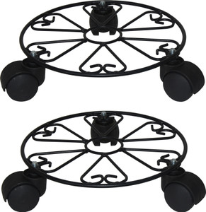 D&V ENGINEERING Heavy Duty Round Plant Stand with Rolling Wheels ...