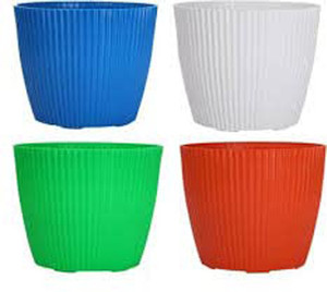 BLACKBEE Flower Pot, Multicolor (Pack Of 4)9inch Mega Pot\Heavy Duty ...