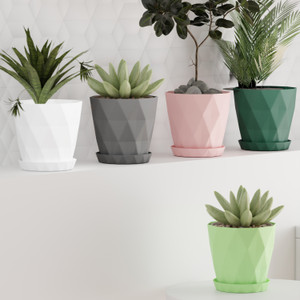 Gajanan mart Crystal Flower Pots with tray for Home & Decoration ...