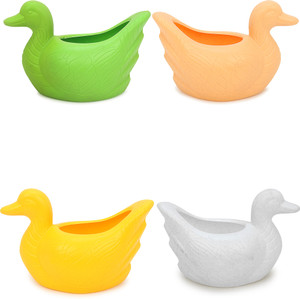JOREN PACK 4 Duck Shape Flower/Gamla/Planter/Pot Plastic Plant ...