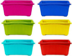 TFH Premium 14" Length Rectangular Shape Gamla Pot Planter Vases Set ...