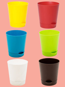 SNSHOPEE (Pack of 6) 5" Self Watering Gamla Pot Vase Planter for ...