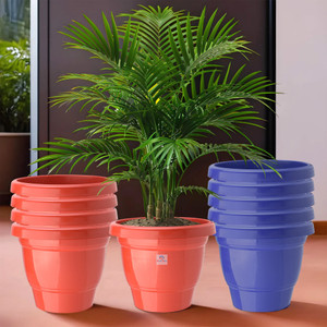 Heart Home (Pack of 10) 2-Layer Flower Pot for Home Décor (8 Inch) Red ...