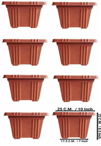 Plastichouse 10 Inches Square Plastic Planter | Indoor Outdoor Balcony ...
