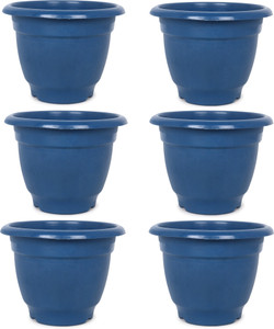 JOREN Pack 6, 10inch Blue Flower Gamla, Plant Pot, Hard Plastic Plant ...