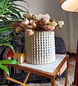 Niyara White Doted Design Stylish Big Ceramic Pots Planters for ...