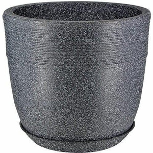 ENGRAFT SAPLINGS DECORA Cool Fiber Planter With Bottom Tray (Stone Grey ...