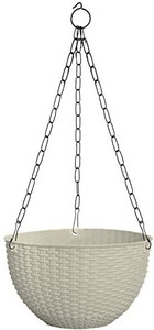 VirajSanchi 7 inches Plastic Woven Design Hanging Euro Planter Basket ...