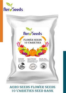 Aero Seeds Combo of 10 varieties flower seeds with instruction manual ...
