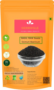 HERBSVILLE Basil Seeds / Tukmariya / Sabja / Bapji Seed for Weight Loss ...