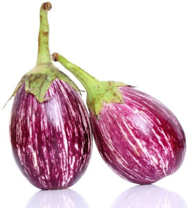 ZENISO Brinjal Oval Purple With White Strips Hybrid Seeds (Baingan ...