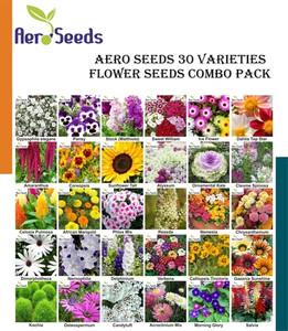Aero Seeds Combo of 30 varieties flower seeds with instruction manual ...