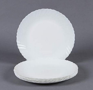 PKMSHO Classique Collection, Opal Glass Quarter Plate Plain White Half ...