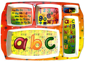 TIAARA Partition Plates for Kids Alphabet Design Sectioned Plate Price ...