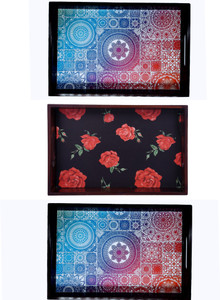 Espoir bloom Wooden handicrafts serving combo EB-T231 Tray Price in ...