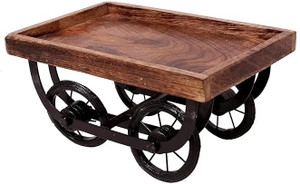 mtiban Serving Redi Shape Tray Wooden Moveable Snacks/ Drink Trolley ...