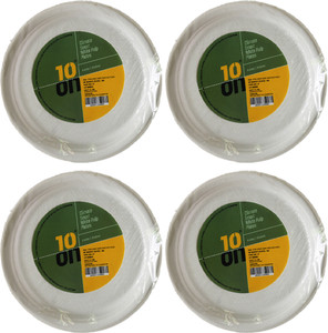 10 on TISSUES Biodegradable 9 Inch Disposable Bagasse Dinner Paper ...