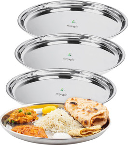 Shriyagic Stainless Steel Dinner Plate Set Of 4 Dinner Plate Price in ...