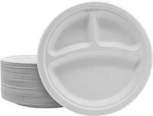 Chikal 3 Compartment Disposable for Birthday & Party Sectioned Plate ...