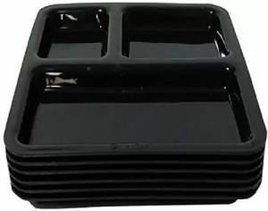 Bellazy 3 Compartment Square Plastic Plates For Serving Snacks ...