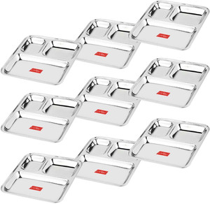 Cuttales Navratri Kanjak Plates 3-Compartment Steel Non-Toxic & Kids ...