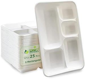 UNIFY 5-Compartment, Disposable Meal Tray | Eco-Friendly Biodegradable ...