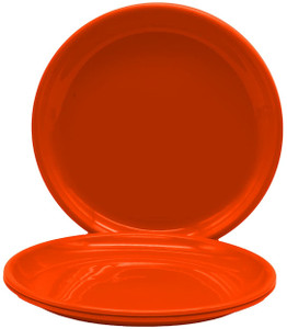 carry Round Plastic Full Size Dinner Plates, Set of 3, Orange Dinner ...