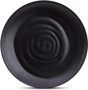 Kanha Round Shape Spiral Black Quarter/Half Plates Melamine Chapati ...