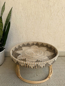 tesu Seagrass and Rattan Round Table Basket | Decorating The Coffee ...