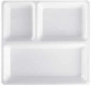 WAVECRAFT DESIGNS Unbreakable 3 Compartment Virgin Plastic Pav Bhaji ...